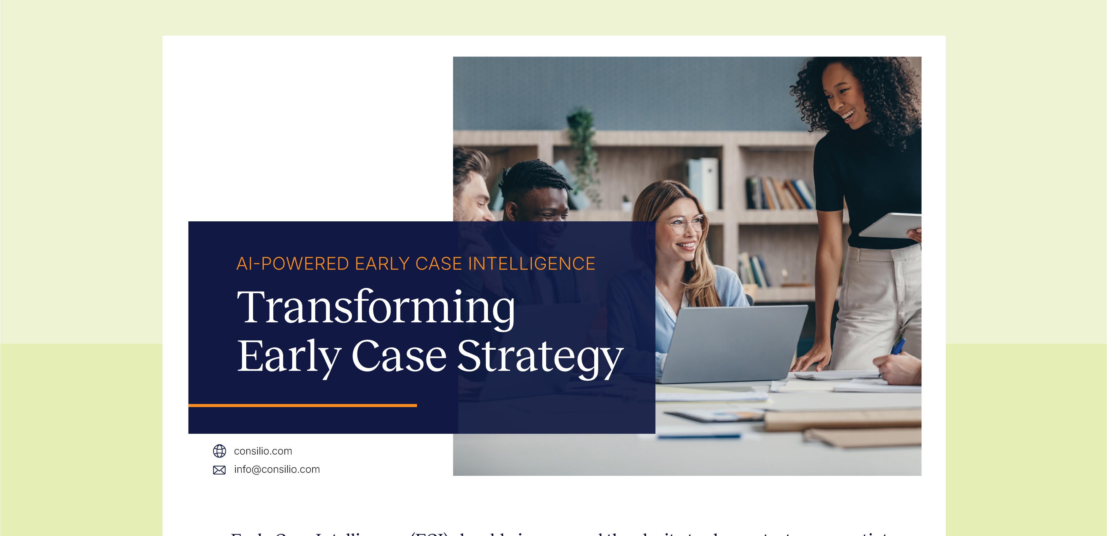 Consilio | Fact Sheet: AI-Powered Early Case Intelligence